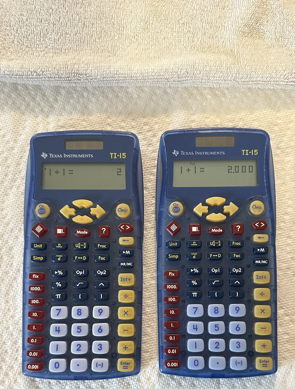 Texas Instruments TI-15 Calculators. Lot of 2 Calculators w/1 Cover. | eBay