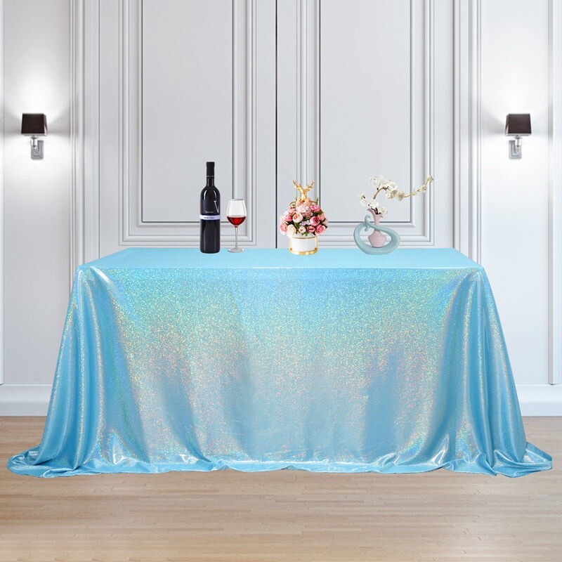Sequin Table Cover Cloth Wedding Glitter Sparkly Iridescent Shimmer ...