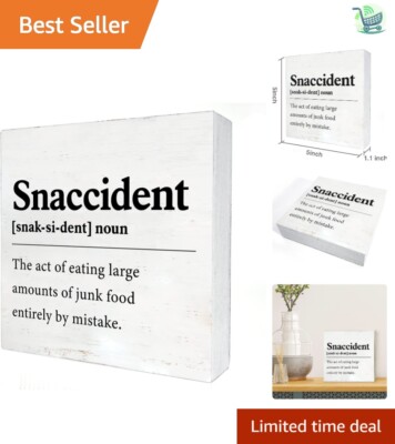 Charming 5x5 Wooden Plaque Sign with Snaccident Definition for Kitchen ...