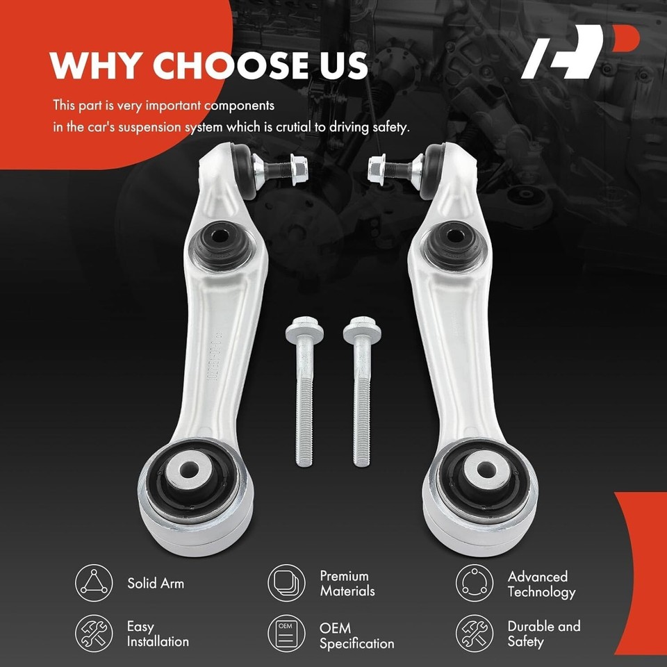 2x Front Rearward Lower Control Arm, with Ball Joint & Bushing, Tesla ...