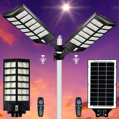 Outdoor Commercial 3000W LED Solar Street Light IP67 Dusk-to-Dawn Road ...