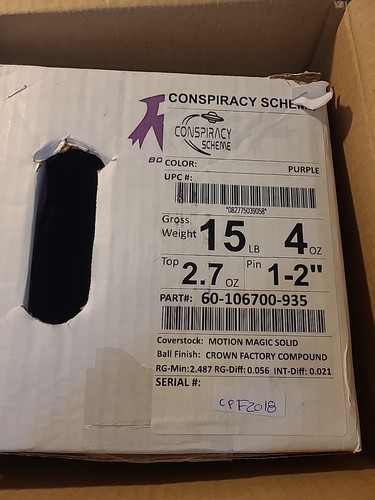 USED Radical Conspiracy Scheme Solid Reactive Bowling Ball, Purple, 15 ...