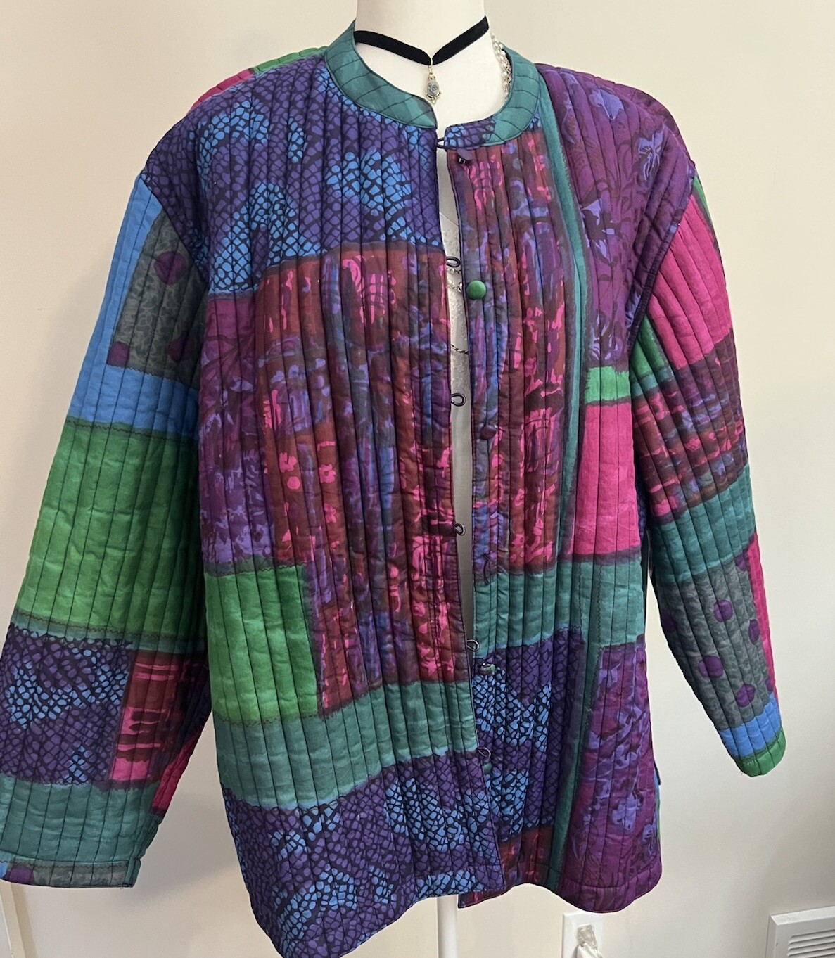 Phool Artsy Quilted Colorful Jacket 3X Reversible Patchwork Purple ...