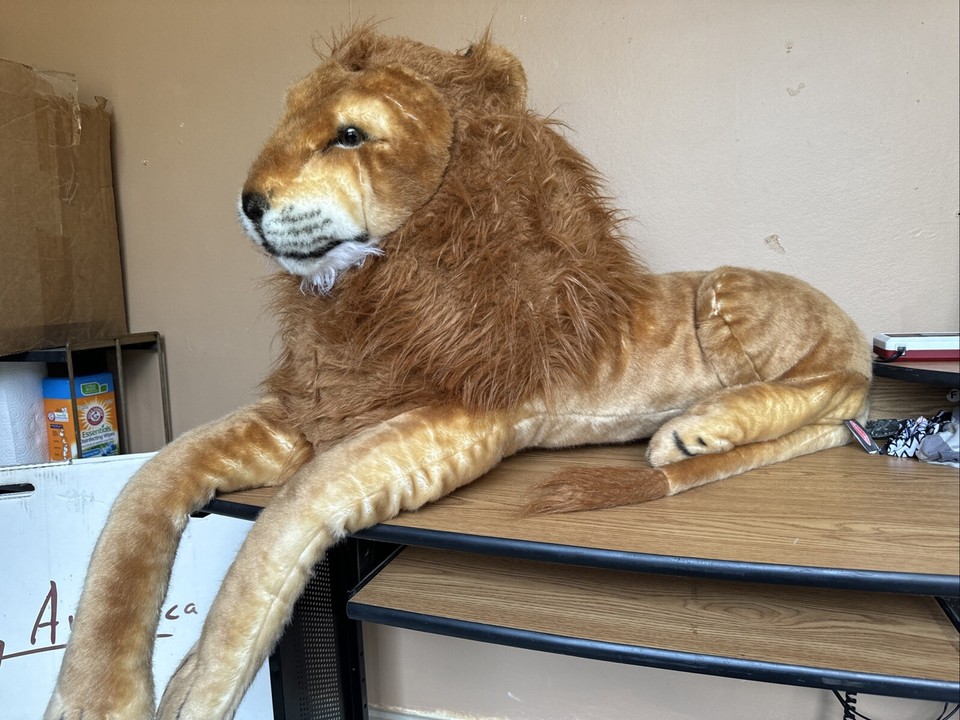 Melissa & Doug Giant Lion - Lifelike Stuffed Animal (over 5 feet long ...