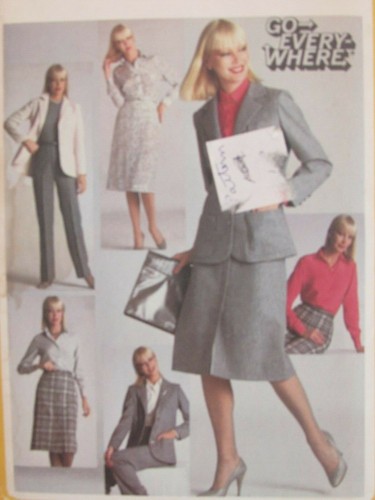 Swanky VTG 80 SIMPLICITY 9715 MS Jacket Shirt Skirt & Pants PATTERN 12 ...