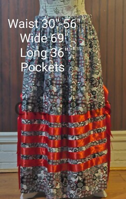 HANDMADE RIBBON SKIRT NATIVE AMERICAN POWWOW CEREMONY REGALIA WITH ...