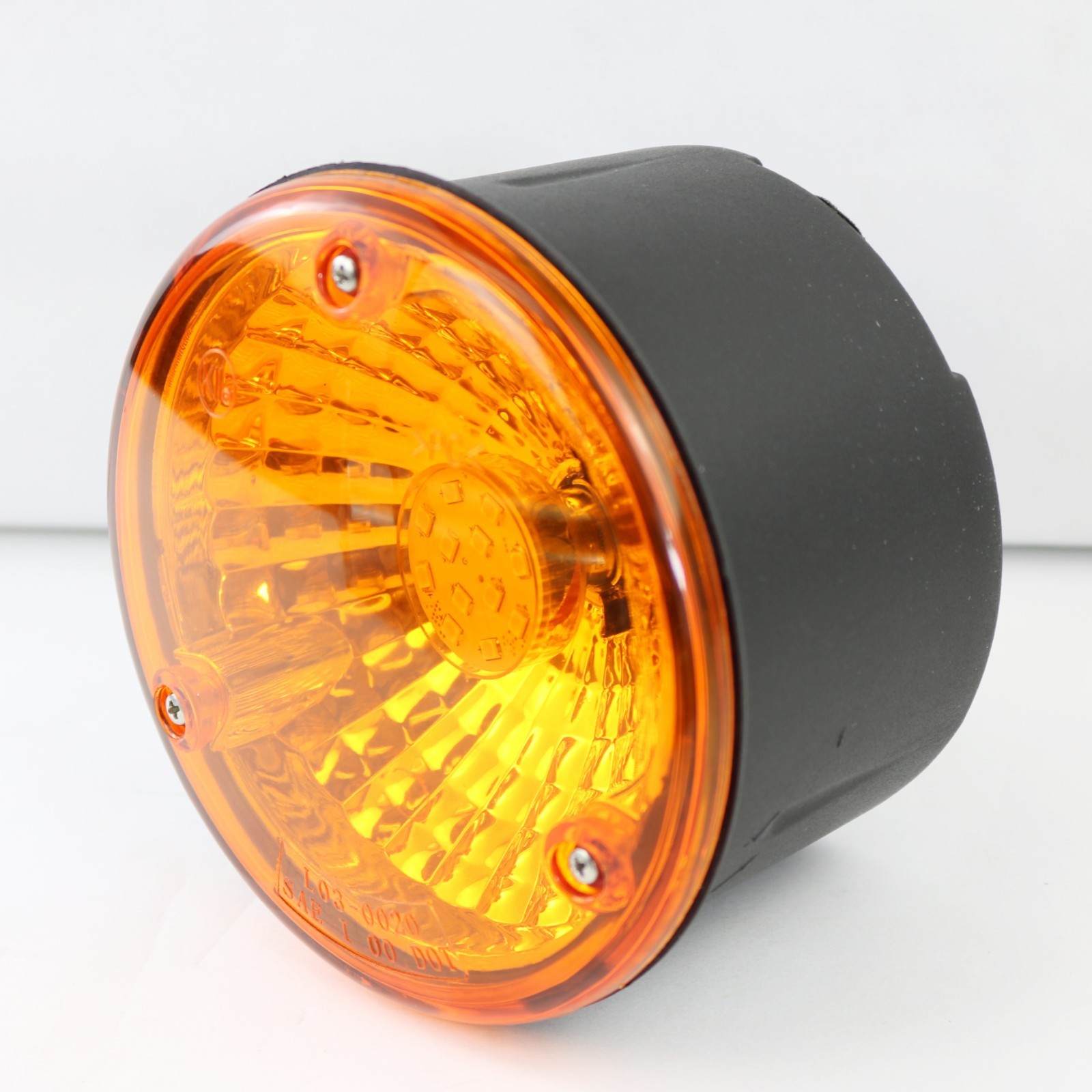 2 LED 4" Round Turn Signal Replaceable Amber Lens/Warm White Light | eBay