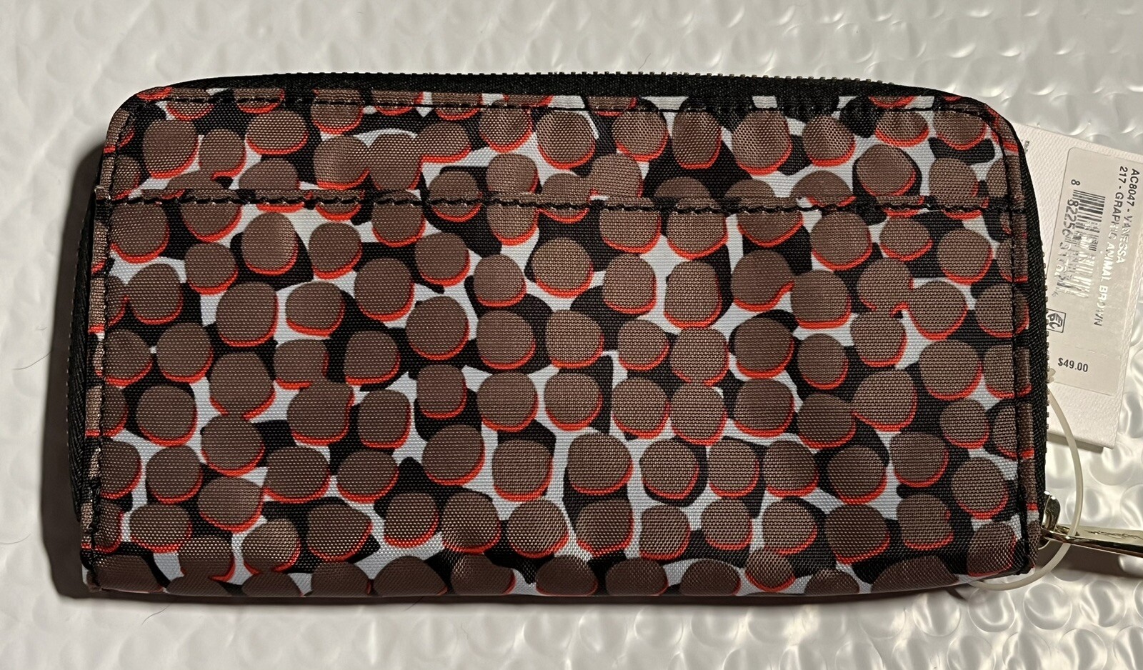 NWT AC8047 Kipling Vanessa Zip-Around Graphic Animal Brown Wallet | eBay