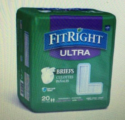 Medline FitRight Ultra Large Disposable Briefs - 20 Count (FITULTRALGZ ...