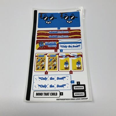 LEGO City Sticker Sheet For 60253 Ice-Cream Truck Menu Chill Only the ...