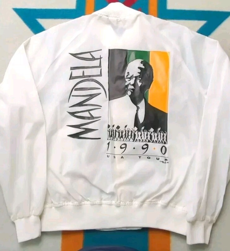 Vintage Nelson Mandela 1990 USA Tour Jacket Shirt Cha… - Gem