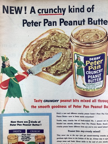 Peter Pan Peanut Butter Print Ad 1948 Atlanta AJC Crunchy Derby Pretty ...