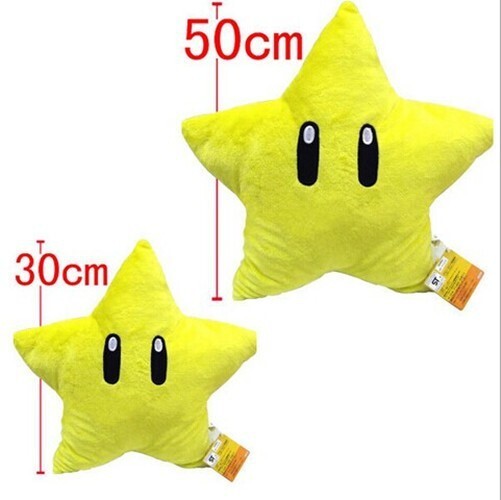 50cm New Super Mario Bros yellow Plush Starman Star Plush toy doll Xmas ...