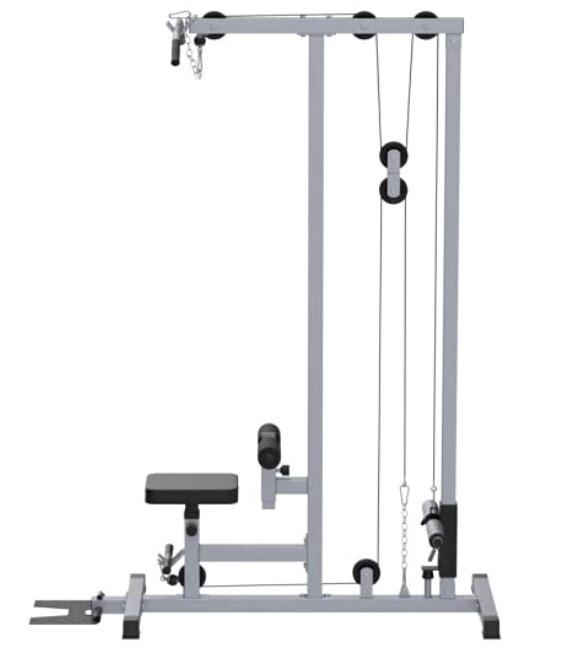 Lat Pull Down Exercise Machine Low Row Bar Cable Fitness Body Workout ...