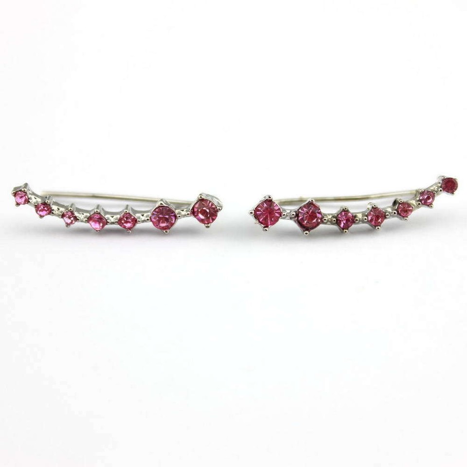 Crystal Bar Ear Climbers Delicate Korea Style Climer Earrings for Women ...