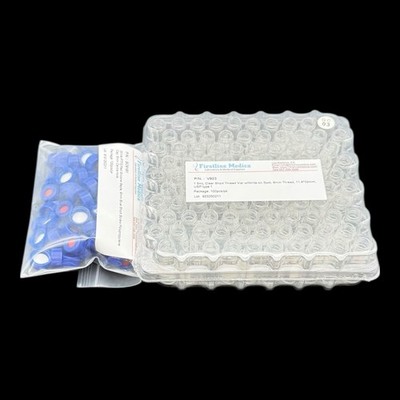 300x 1.5ml Short Thread Vial 32x11.6mm clear w/ label & fill lines ...