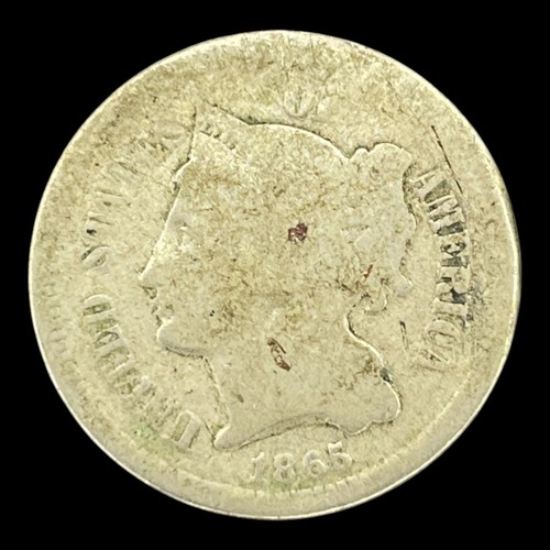 1865 Three Cent Piece Nickel 3c Antique United States of America III ...