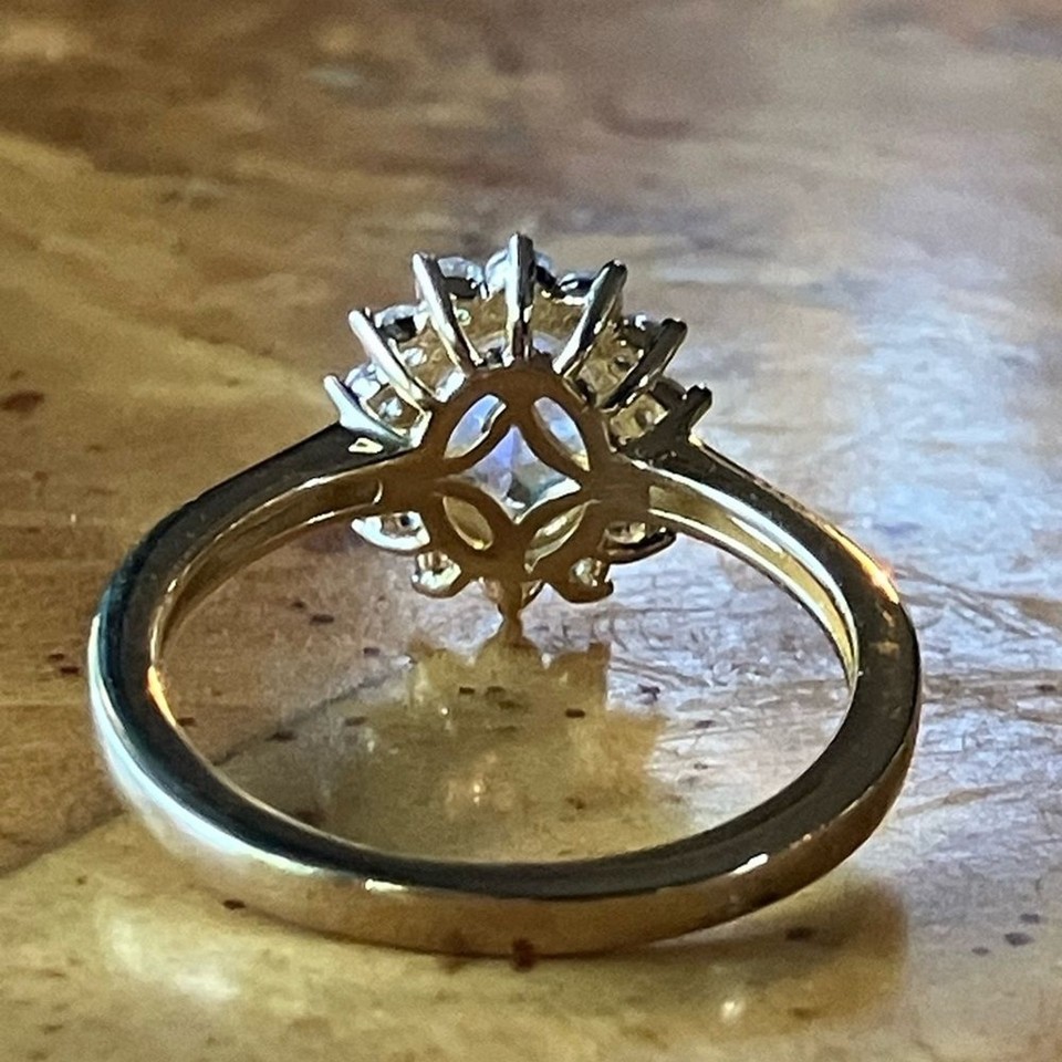 Natural Rainbow Moonstone Sterling Silver Halo Ring Size 6 | eBay