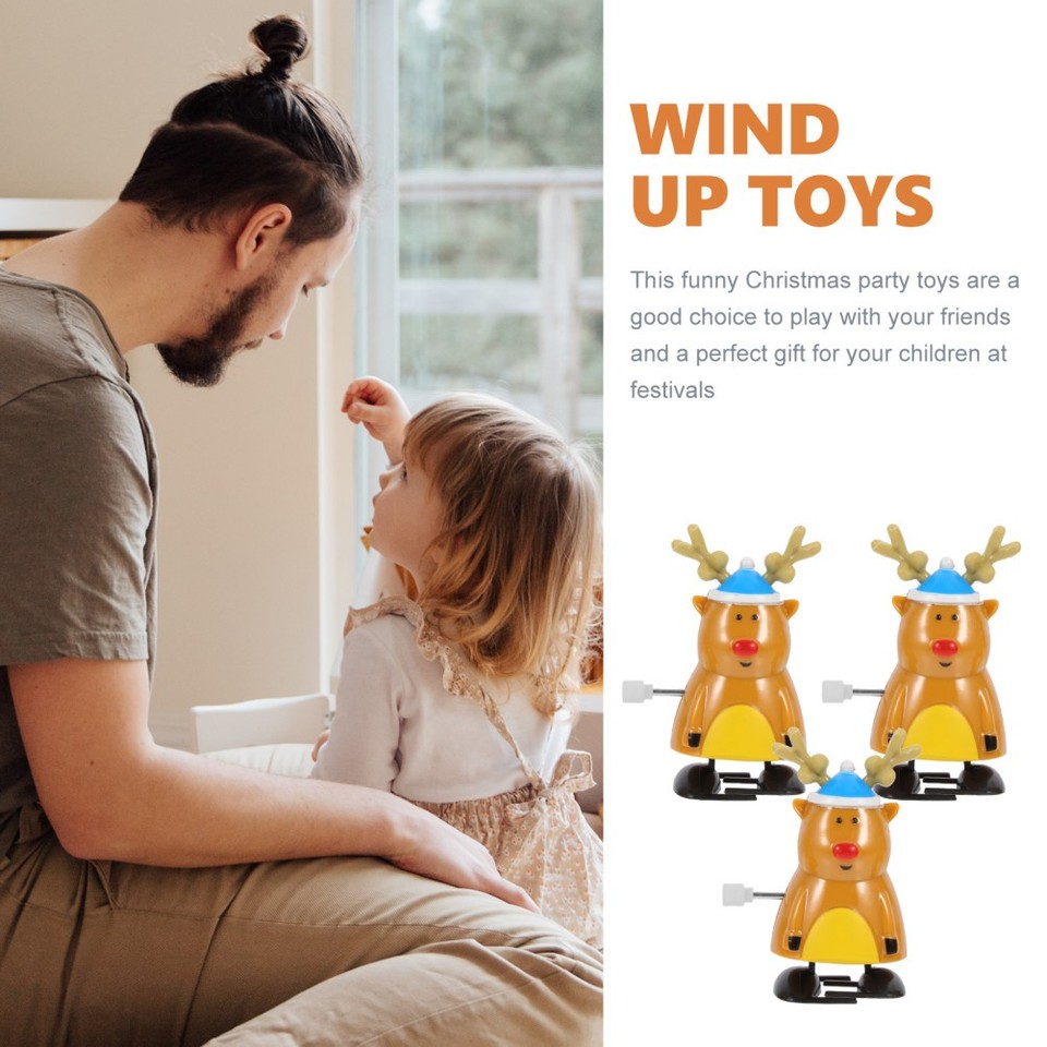 3 Pcs Children Toys Adorable Wind up Elk Clockwork Cartoon Wind-up ...