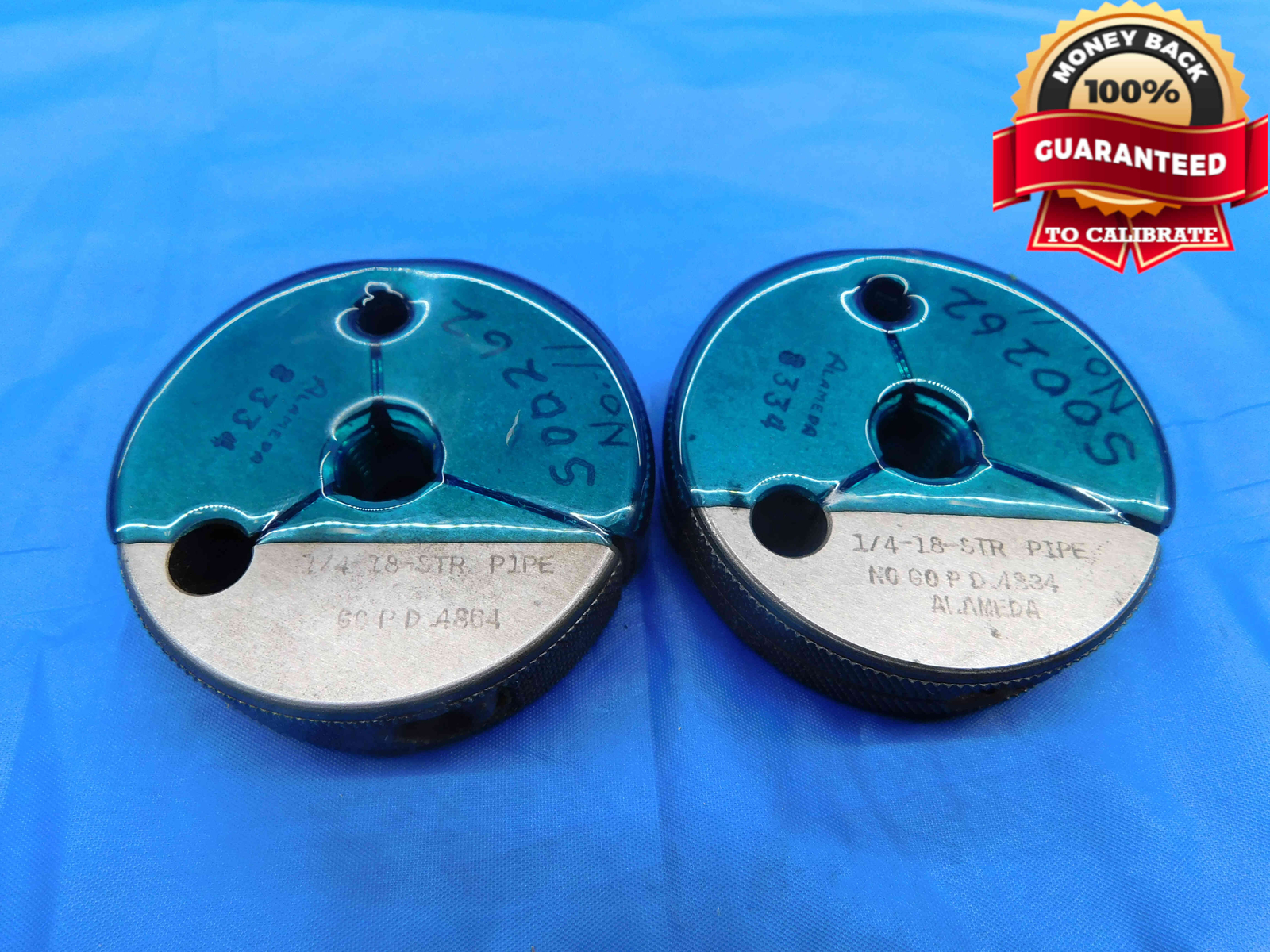 1/4 18 STR PIPE PIPE THREAD RING GAGE .25 GO NO GO = .4864 & .4834 ...