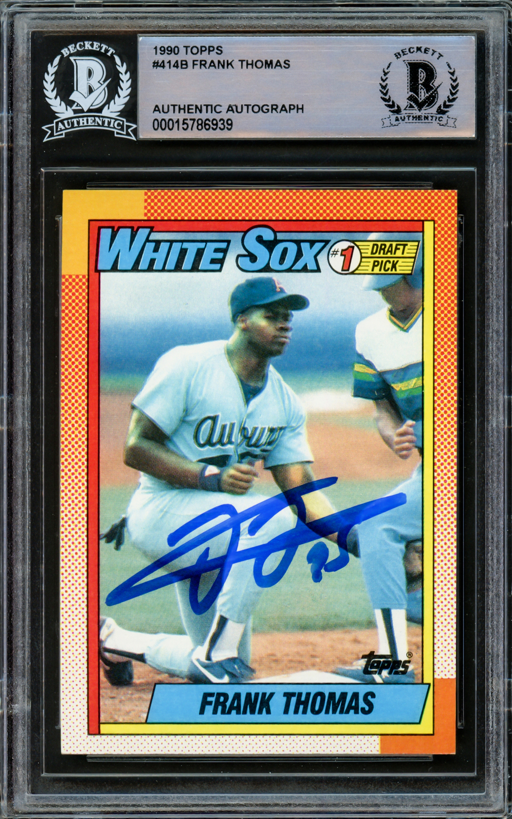 SALE! FRANK THOMAS AUTOGRAPHED 1990 TOPPS ROOKIE CARD #414 WHITE SOX ...