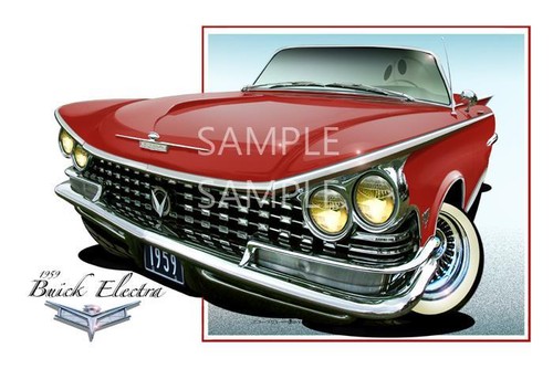 1959 Buick Electra Cartoon Mens T-Shirt #6689 automotive car art | eBay