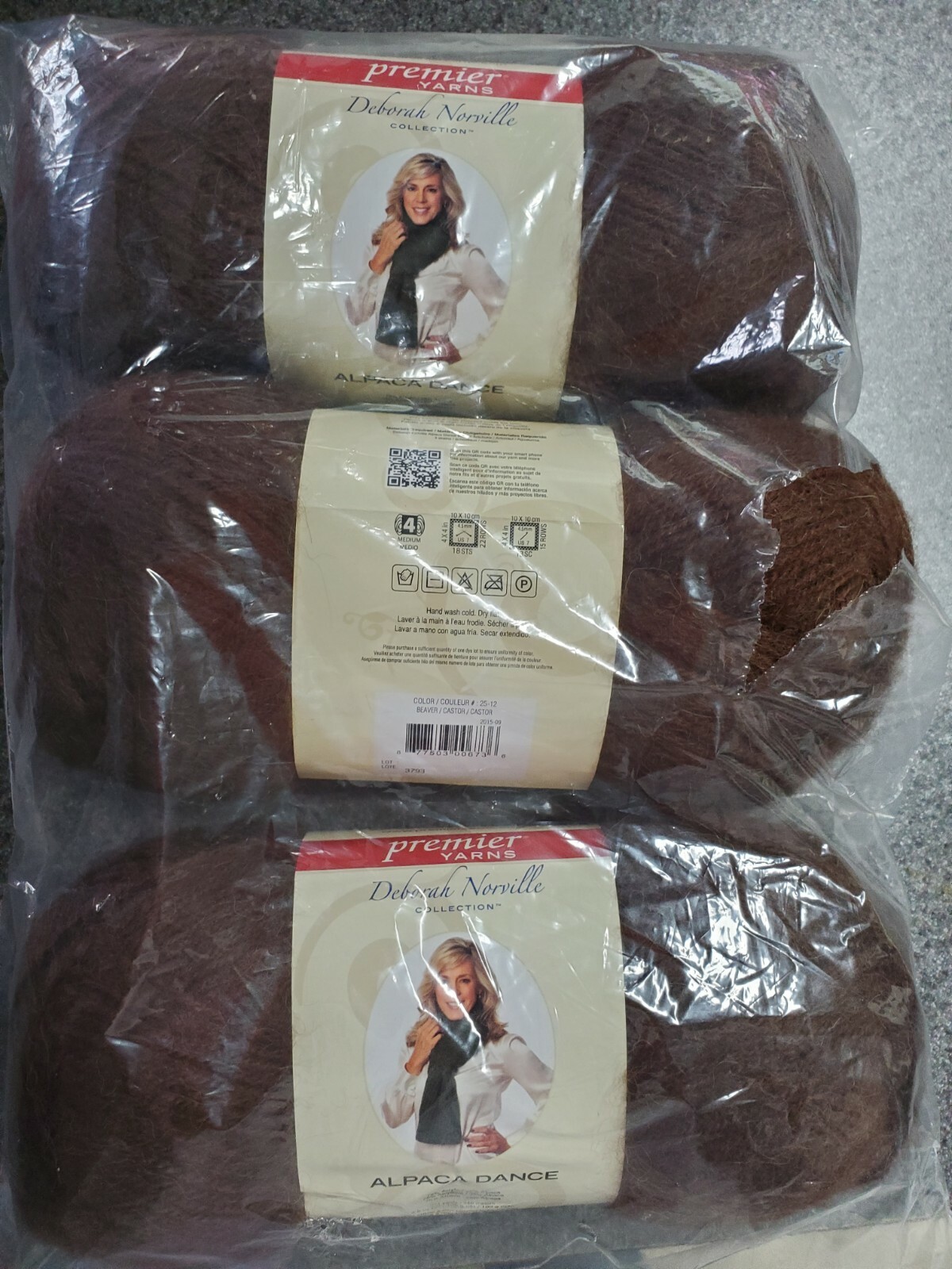 Deborah Norville BEAVER Alpaca Dance Premier Yarn 3 Skeins Per Package ...