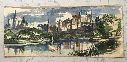 TOOBY BURTON YELLOWSTONE ARTIST WATERCOLOR PAINTING MELBOURNE CITYSCAPE ...