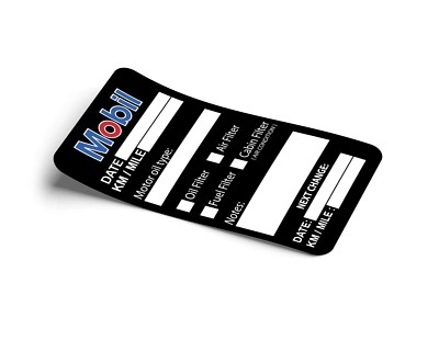 60 x MOBIL Oil Change Service Reminder Stickers for Cars Trucks Vans ...