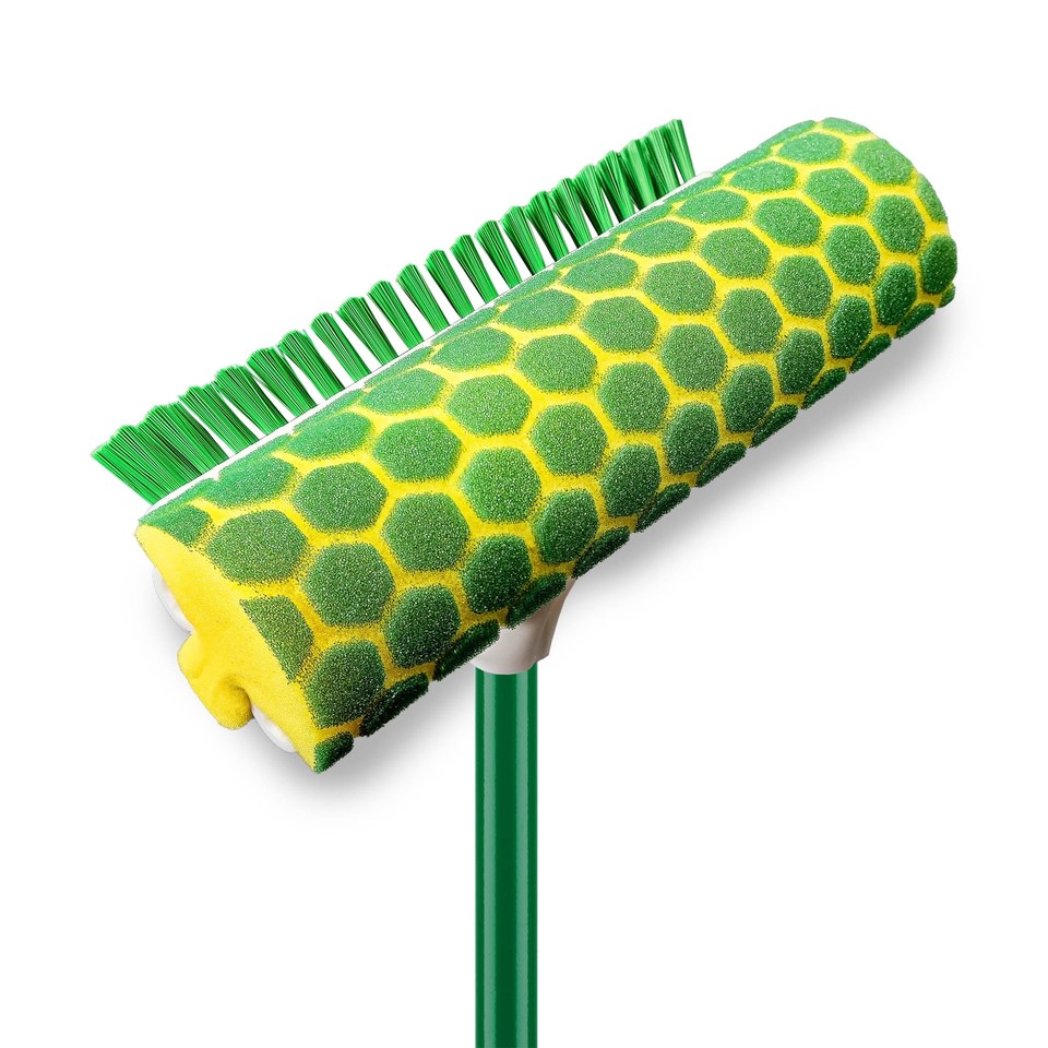Gritty Roller Sponge Mop with Scrub Brush | eBay