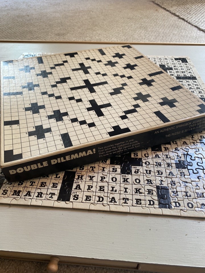 Vintage Springbok Double Dilemma Crossword Jigsaw Puzzle PZL2093 NO ...