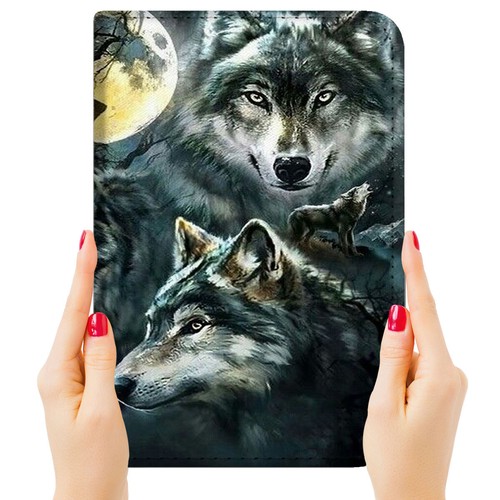 ( For iPad Air 3, 10.5 Inch ) Art Flip Case Cover P23792 Night Wolf ...