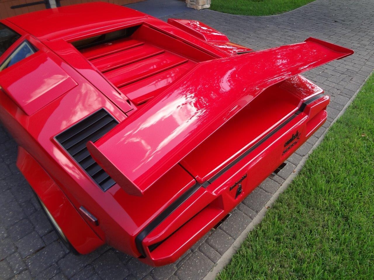 Lamborghini Countach Big rear Wing Complete 9pc FRP Composite No Rust ...