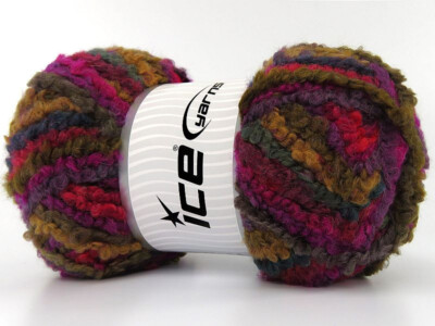 2-Skein Lot Boucle Wool Magic Yarn Superbulky 2x150g/105m Purple Yellow ...