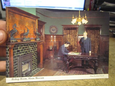 S2 Old Postcard MICHIGAN Bishop Room Sloan Museum Flint Billy Durant ...