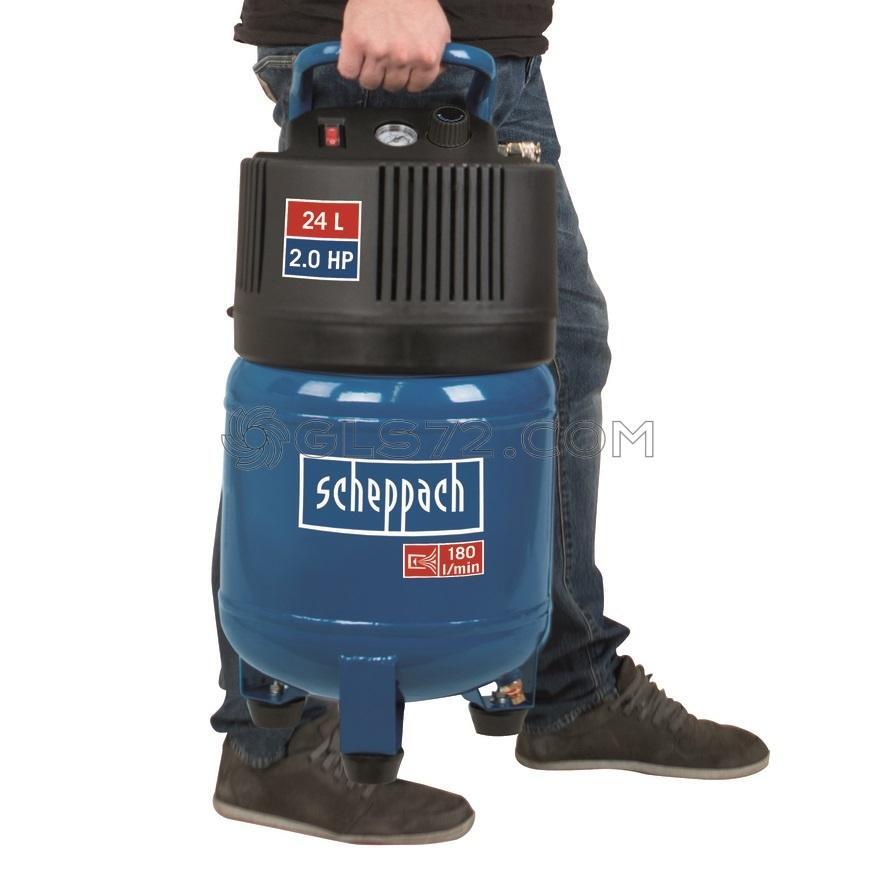 DRUCKLUFT KOMPRESSOR VERTIKAL ÖLFREI SCHEPPACH HC24V TANK 1500W 24L 2 ...