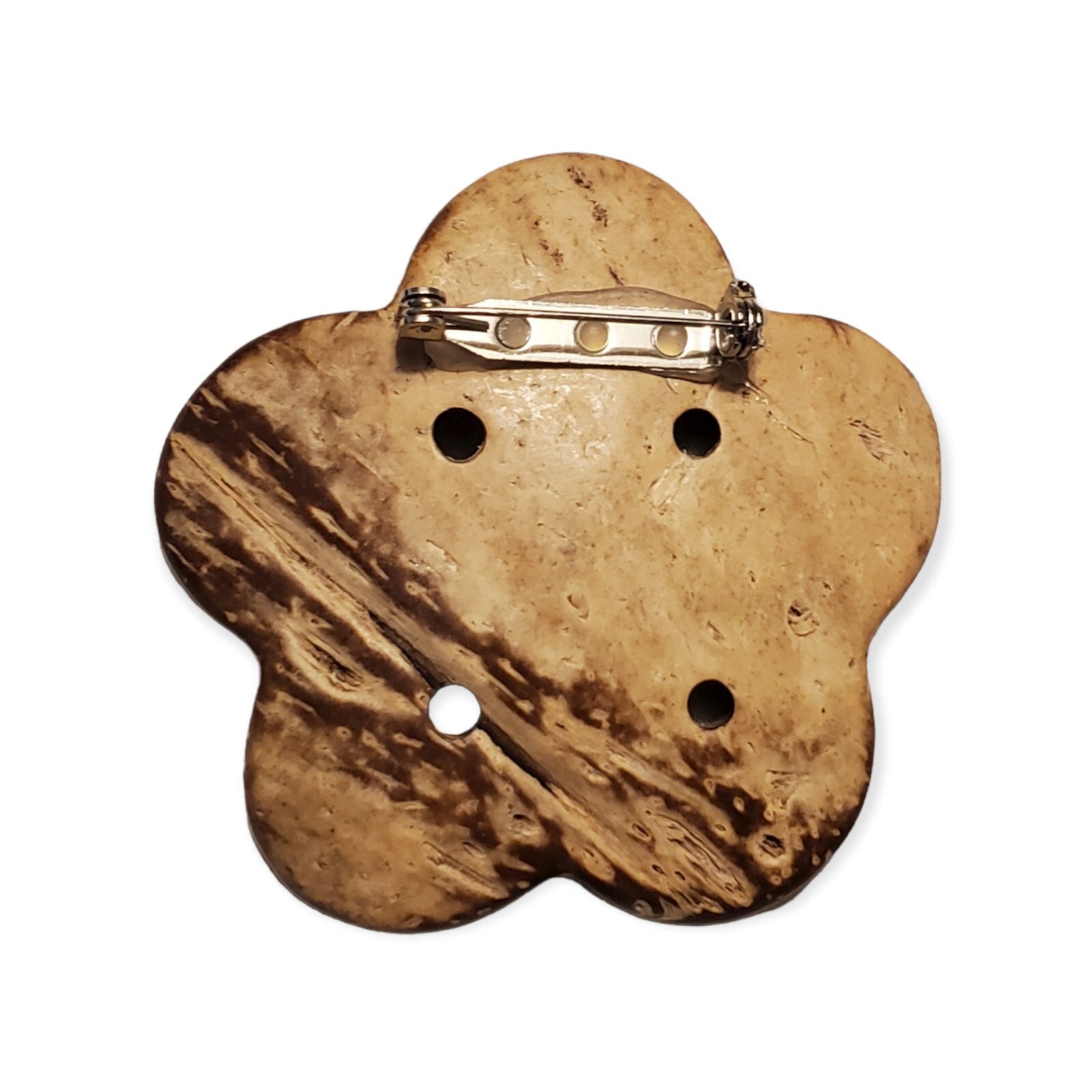 Coconut Shell Daisy Flower Brooch Pin Large Handmade 2 3/8" | eBay