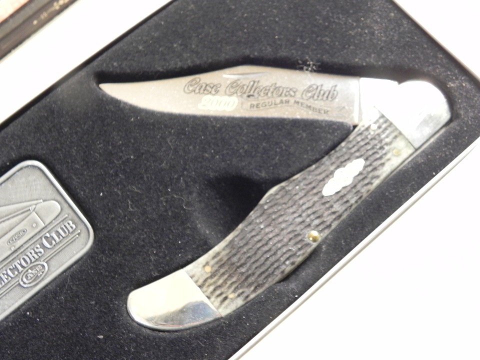2000 CASE XX - CCC Life Member Annual Folding Knife Dark Gray/Blue BONE ...