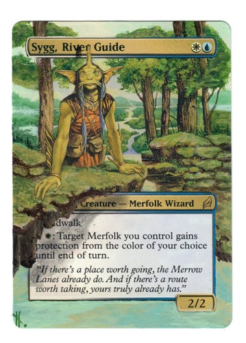 Sygg River Guide Full Altered Art MTG Magic Merfolk Wizard Lorwyn Hand ...