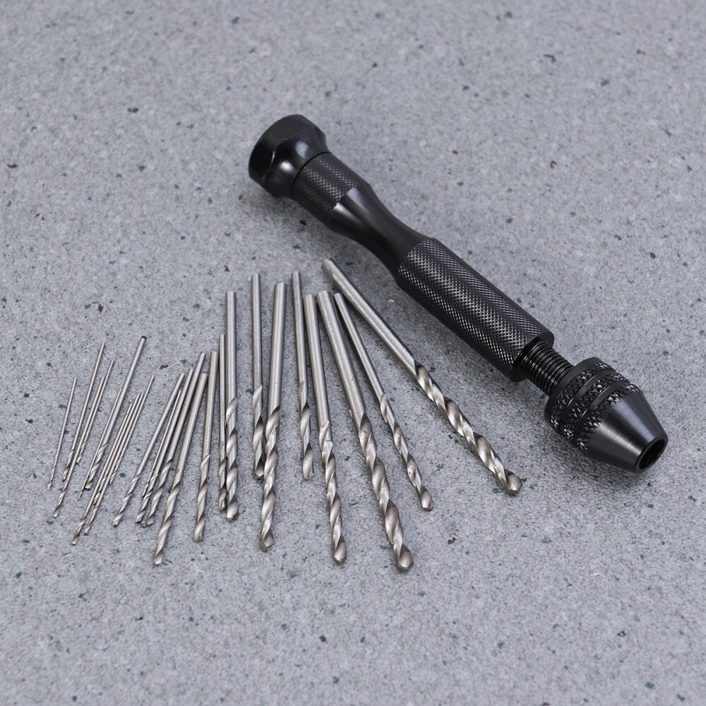0.3-3.4mm Precision Pin Vise Hand Drill with Drill Bits Set of 25 ...