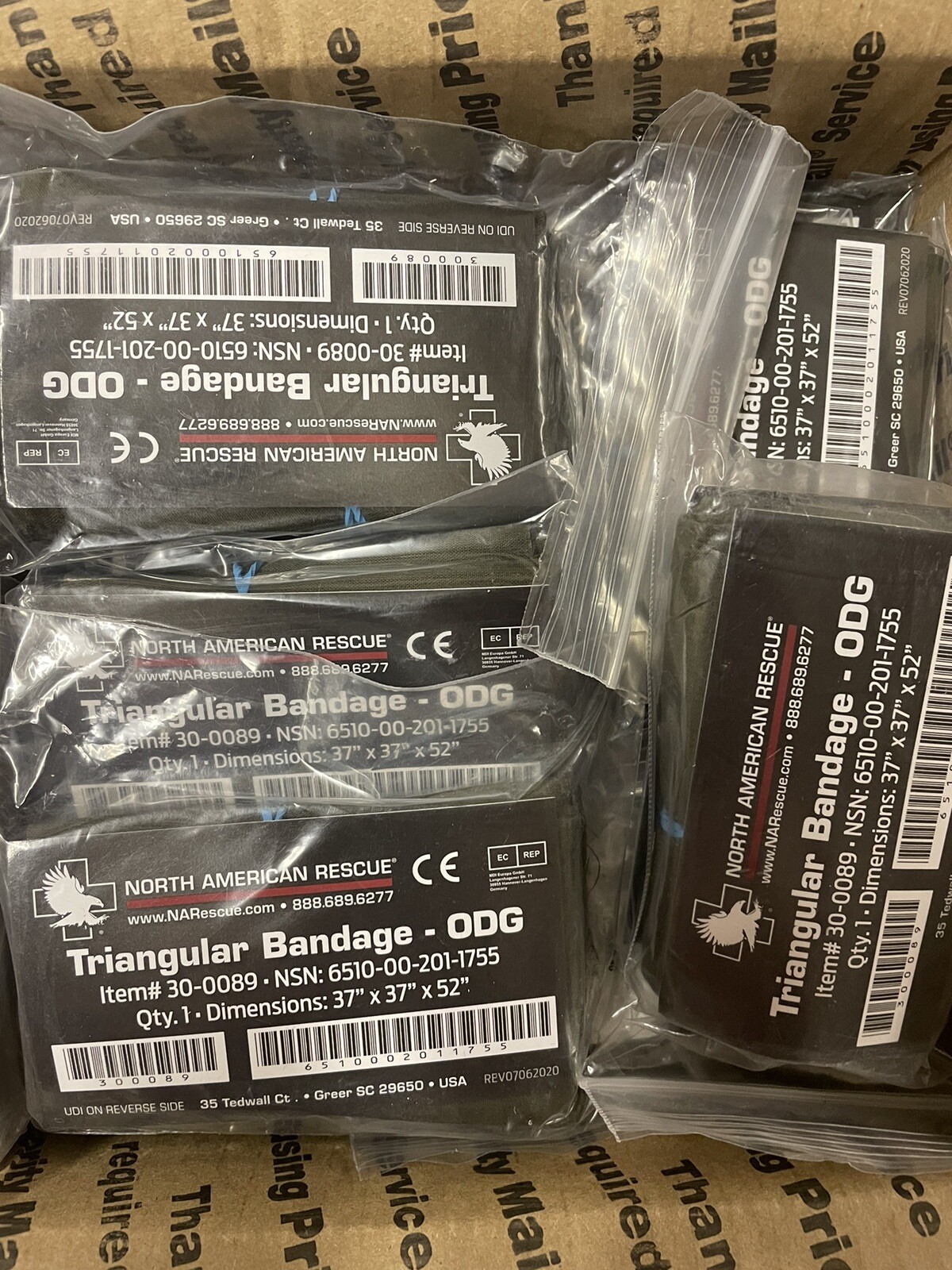 NAR USGI Military Cravat Triangular Muslin Medic Bandage 30-0089 Lot Of ...