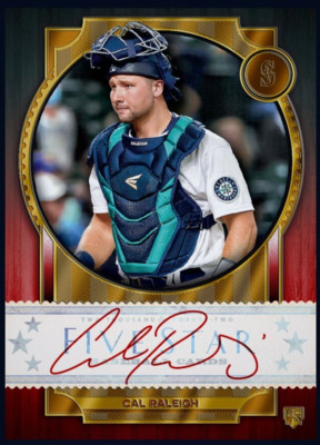 2022 Topps Five Star Red Signature Rare Rookie RC Cal Raleigh Bunt ...