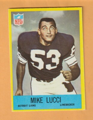 Mike Lucci Detroit Lions 1967 Philadelphia #67 RC Rookie Tennesse ...