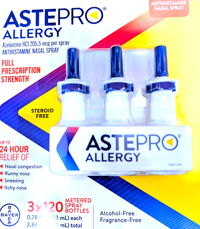 Astepro Allergy Antihistamine Nasal Spray 3x120 Metered Spray Bottle ...