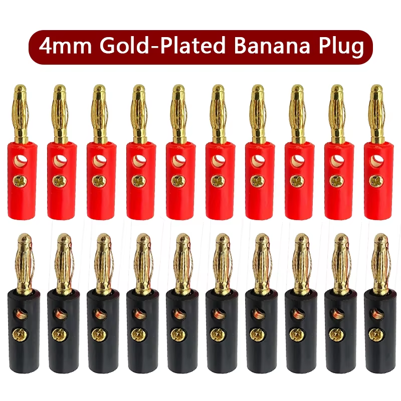 40Pcs Gold Plated Banana Plugs Audio Jack Speaker Wire Cable Screw ...