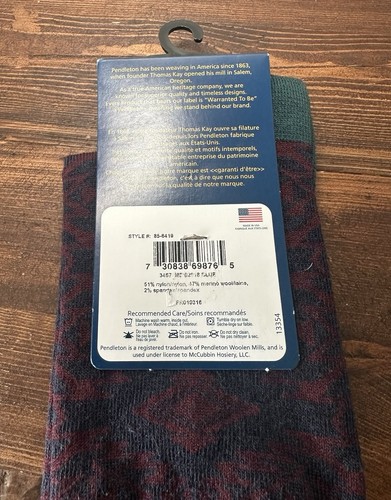 Pendleton Sierra Ridge Crew Socks Size M Mens 5-9 Women 6-10 Southwest ...