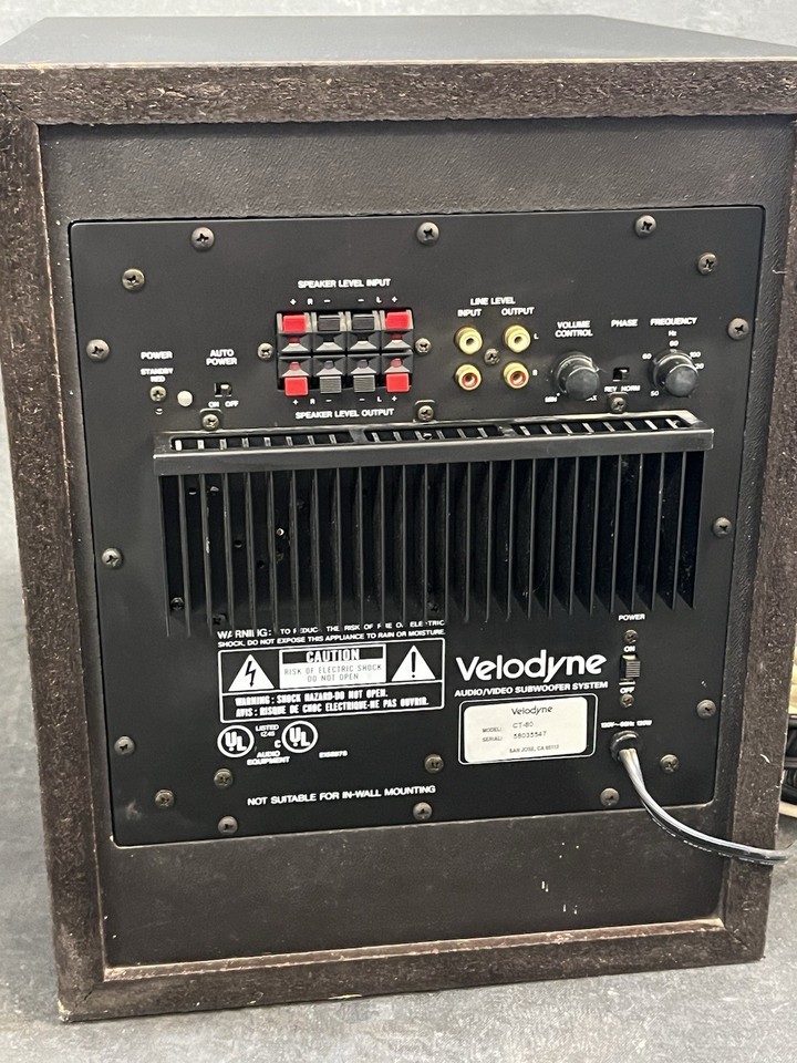 Velodyne CT-80 Powered Active Subwoofer Front Firing 80w / 180w peak ...