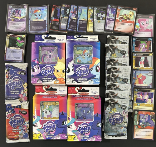My Little Pony CCG Lot: Starter Decks; Boosters & 19 Foil Promos / URs ...