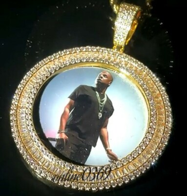 2.75ct Simulated Diamond Custom Memory Circle picture Pendant Rope ...