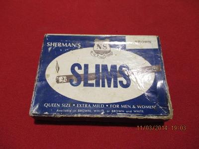 Vintage Brown Shermans Slims Cigarette Queen Size Extra Mild Box | eBay UK